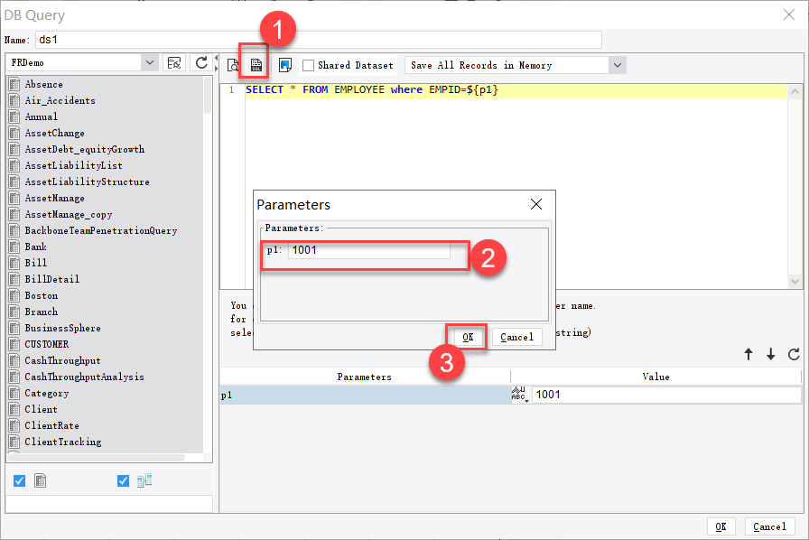Database Query-FineReport Help Document