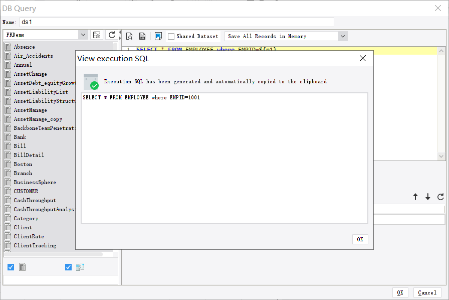 Database Query-FineReport Help Document