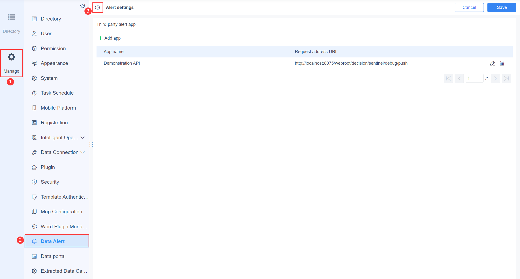 Data Alert Third Party Notification Interface Configuration-FineReport Help Document