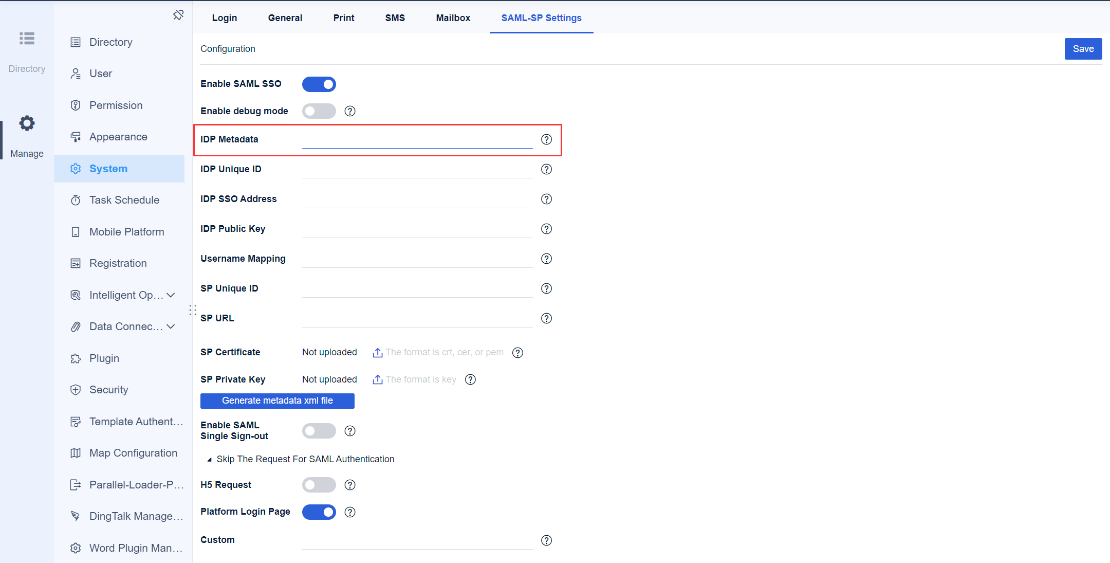 SAML Single Sign-on Plugin-FineReport Help Document