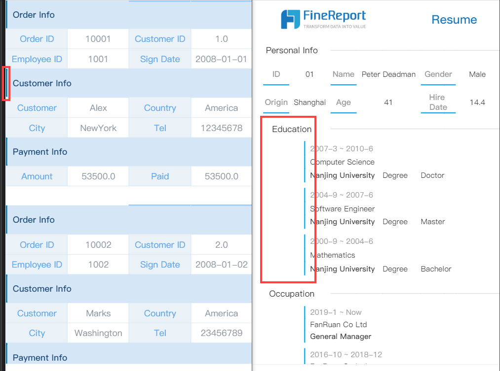 Typical Mobile Reports-FineReport Help Document