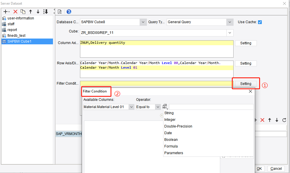 New SAP BW Dataset Plugin-FineReport Help Document