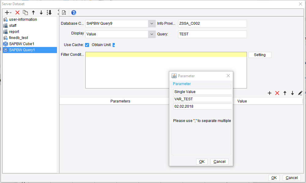 New SAP BW Dataset Plugin-FineReport Help Document