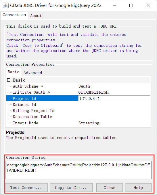 Data Connection to Google BigQuery-FineReport Help Document