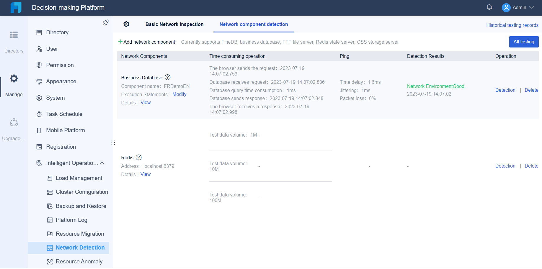 Network Detection-FineReport Help Document