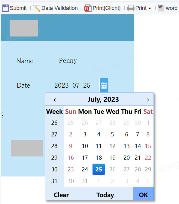 Date Widget-FineReport Help Document