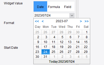 Date Widget-FineReport Help Document