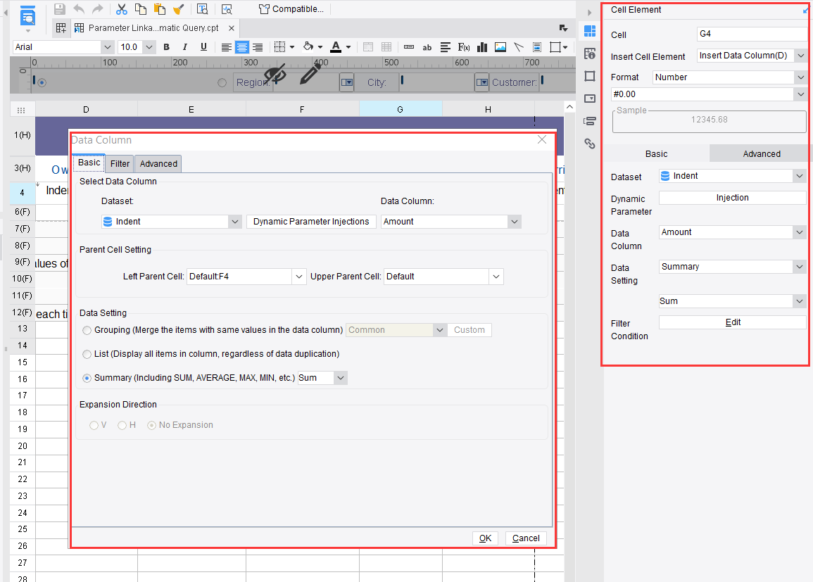 Data Column Attributes-FineReport Help Document
