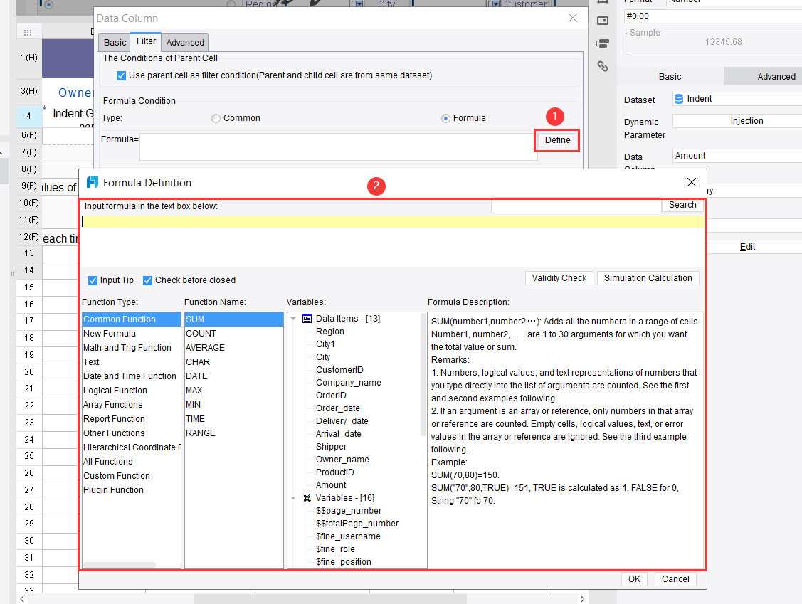 Data Column Attributes-FineReport Help Document