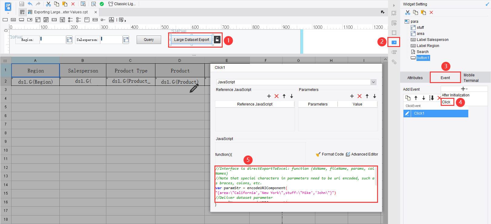 JS Large Dataset Export-FineReport Help Document