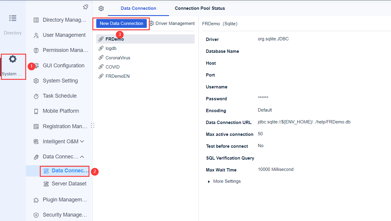[Platform] Data Connection Management-FineReport Help Document