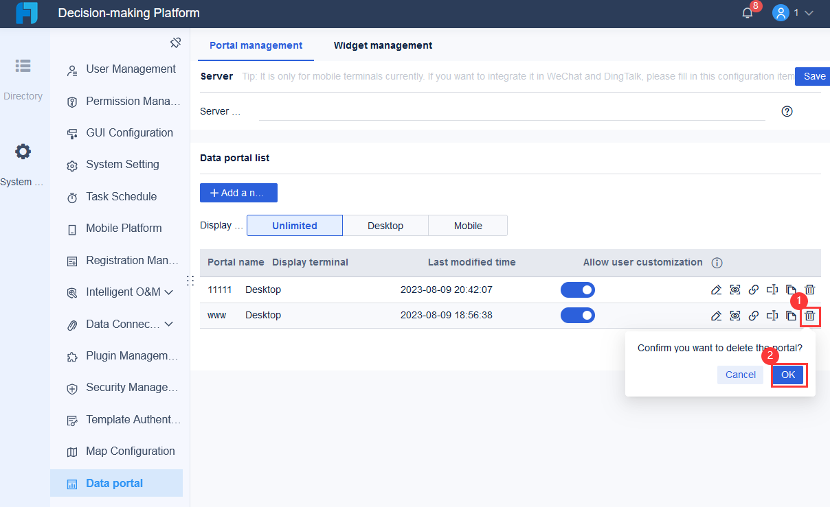 Data Portal Plugin Installation-FineReport Help Document
