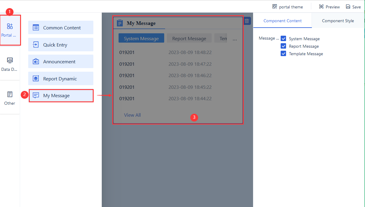 My Message Component-FineReport Help Document