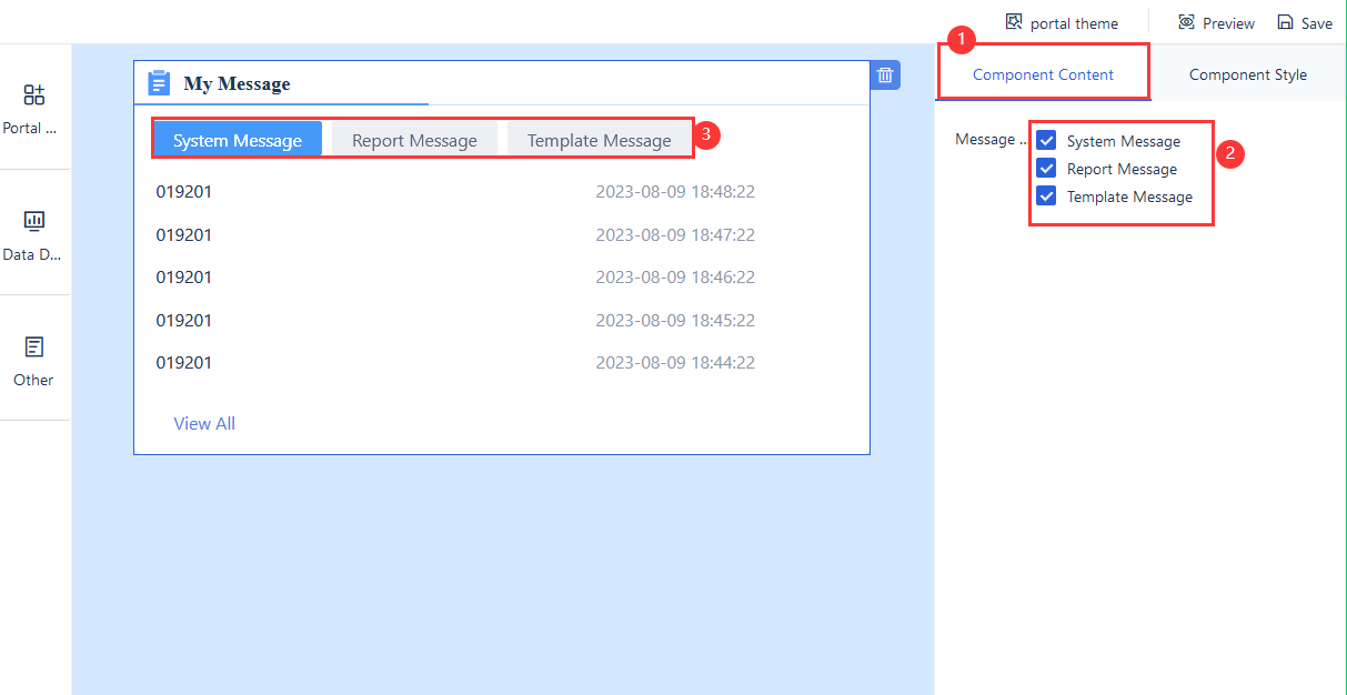 My Message Component-FineReport Help Document