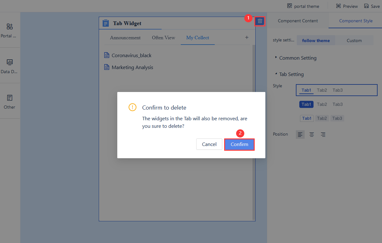 Tab Component-FineReport Help Document