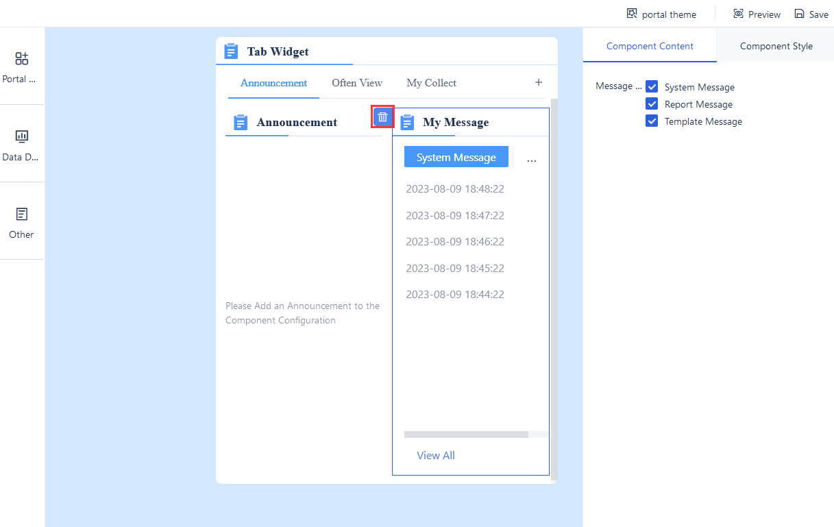 Tab Component-FineReport Help Document