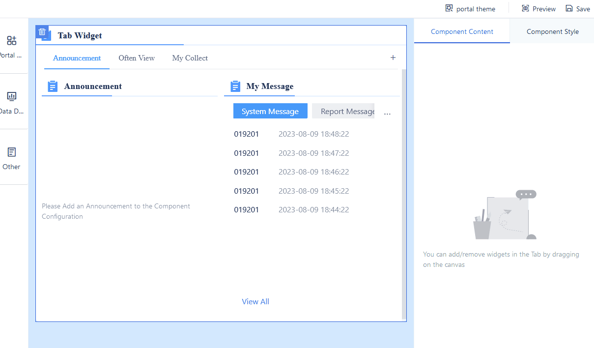 Tab Component-FineReport Help Document