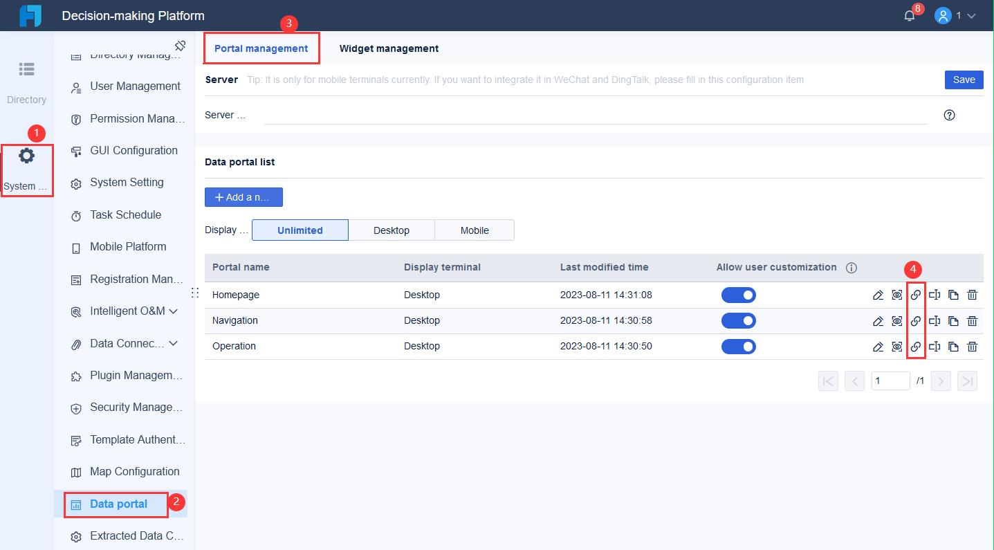 Viewing and Using Data Portal-FineReport Help Document