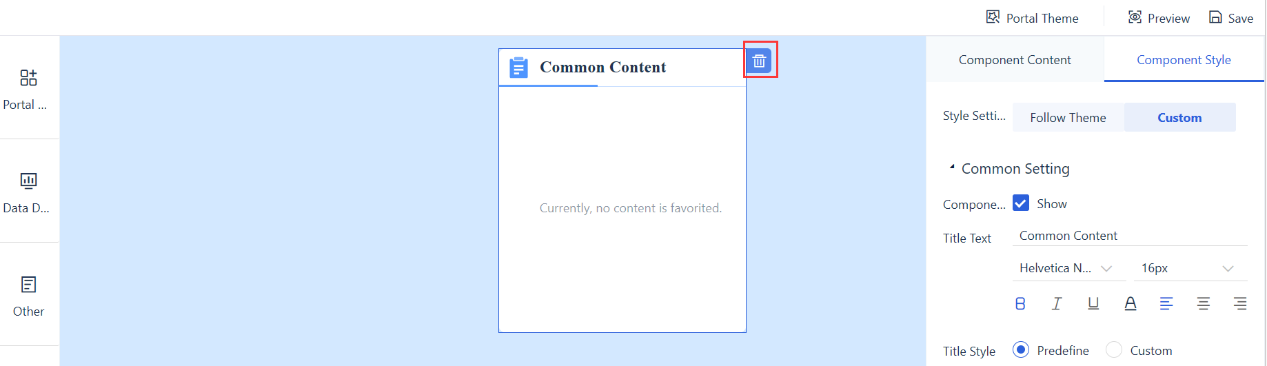 Common Content Component-FineReport Help Document
