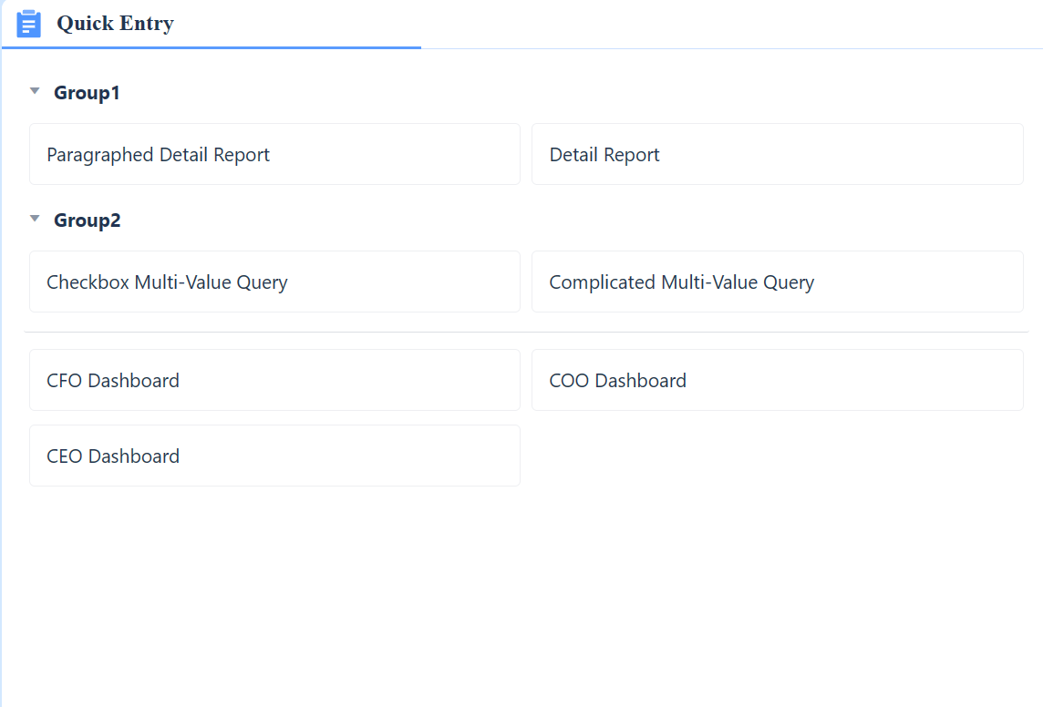 Quick Entry Component-FineReport Help Document