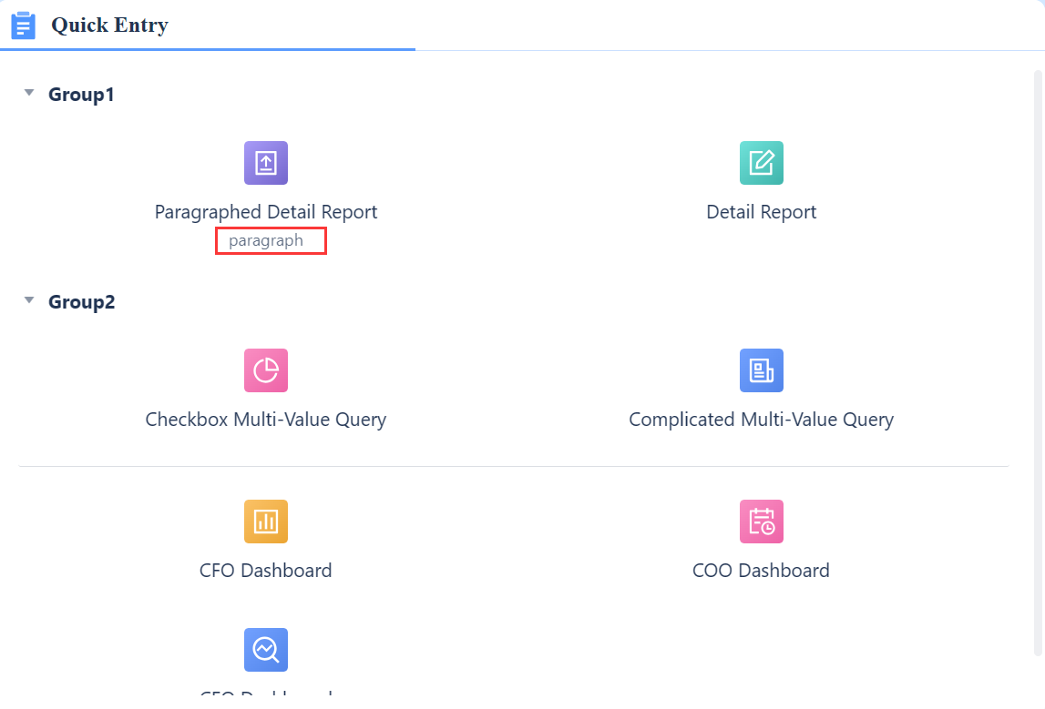 Quick Entry Component-FineReport Help Document