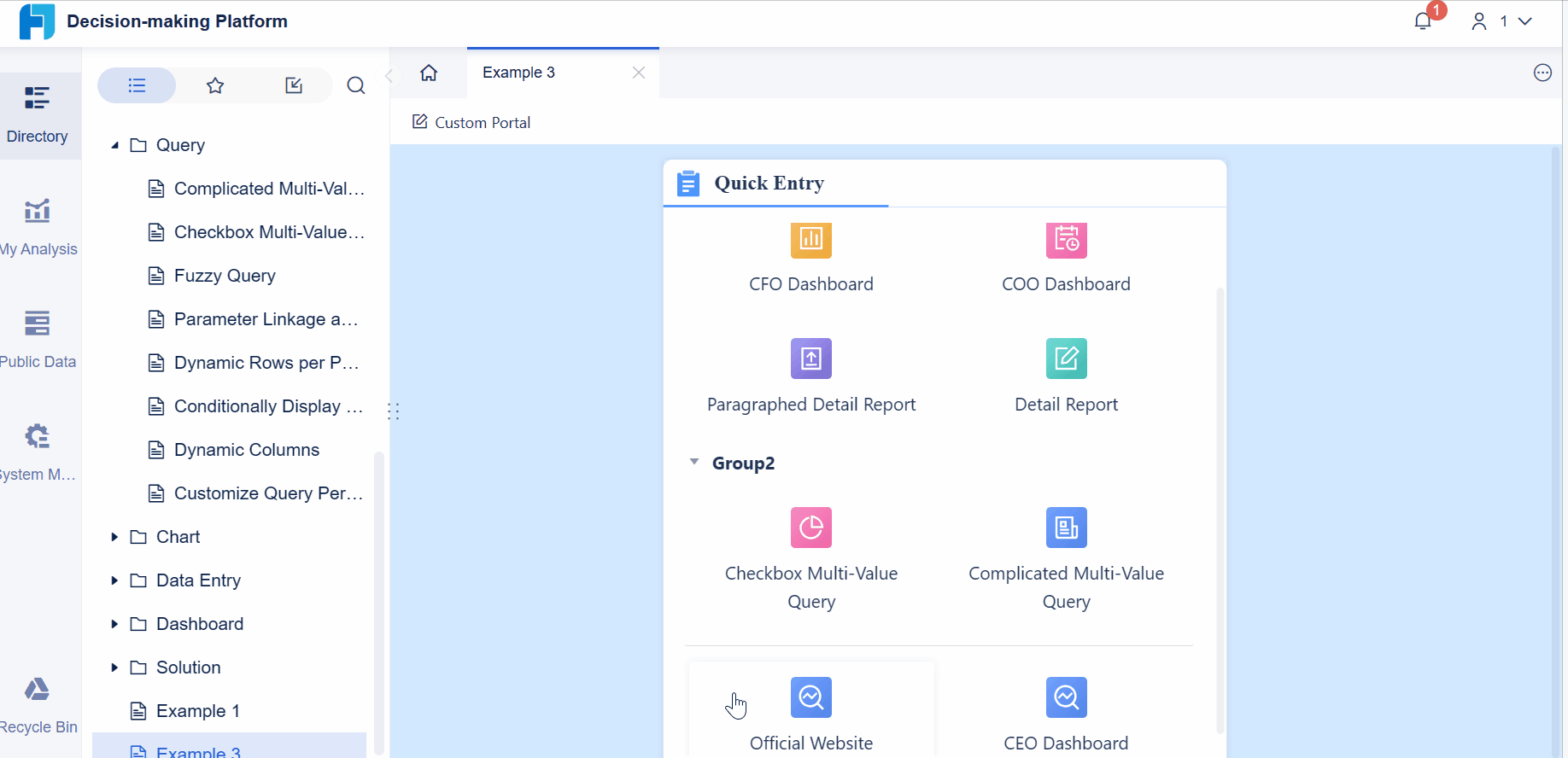 Quick Entry Component-FineReport Help Document