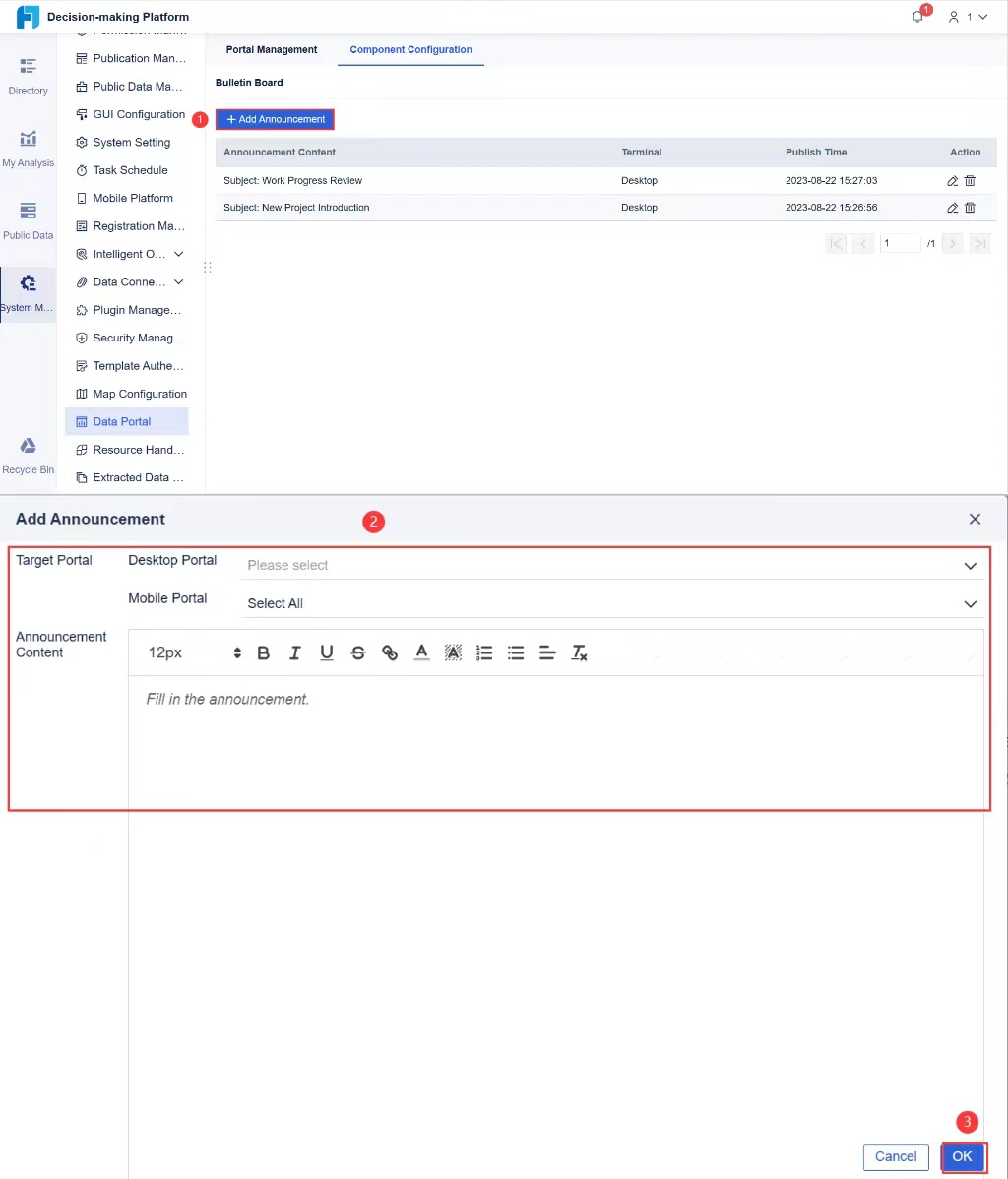 Bulletin Board Component-FineReport Help Document