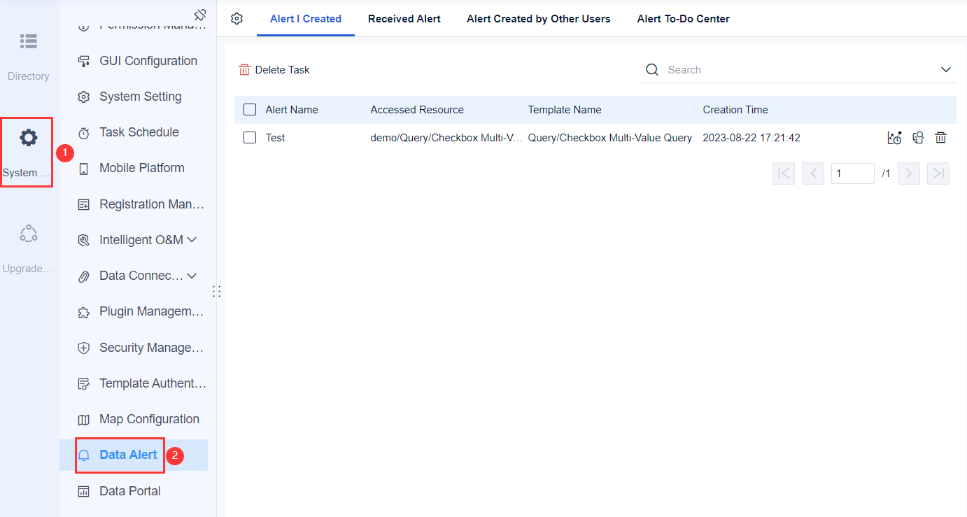 Data Alert Use Instruction-FineReport Help Document