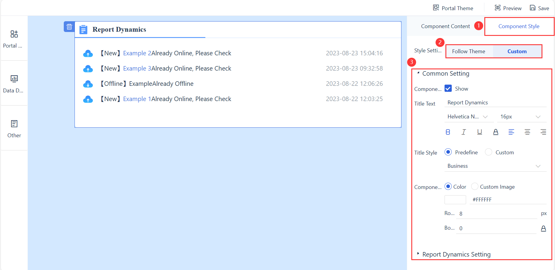 Report Dynamics Component-FineReport Help Document