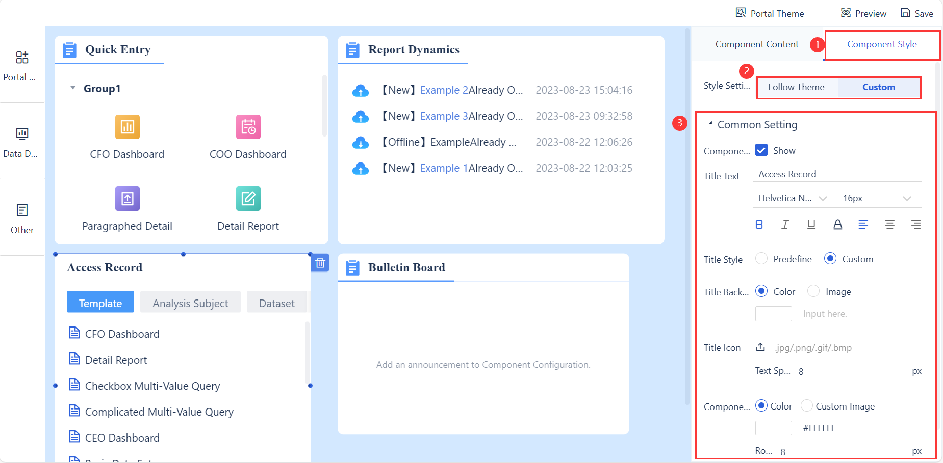 Data Portal Style-FineReport Help Document