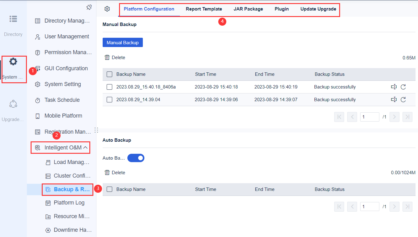 Backup and Restoration-FineReport Help Document