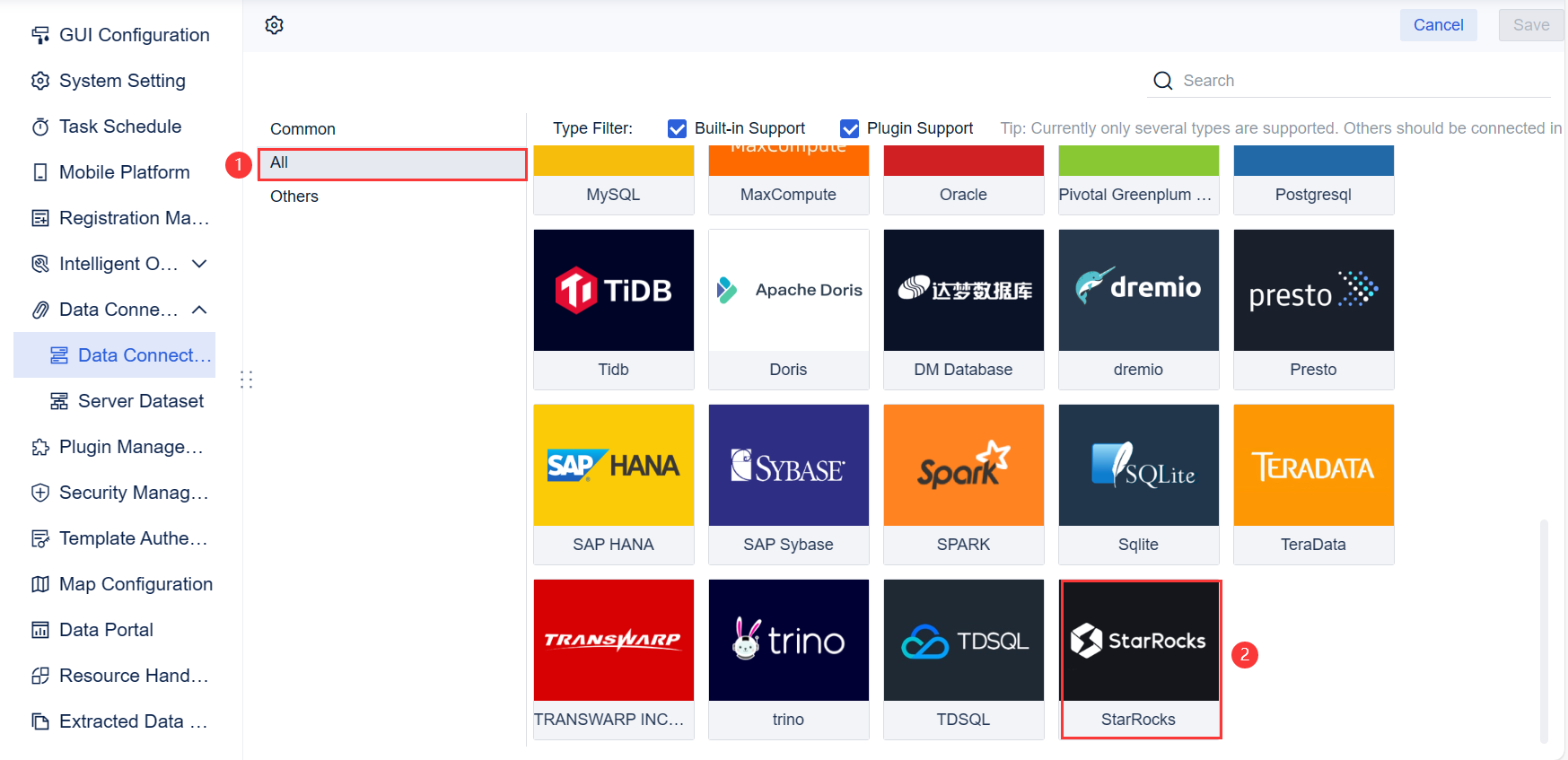 StarRocks Data Connection-FineReport Help Document