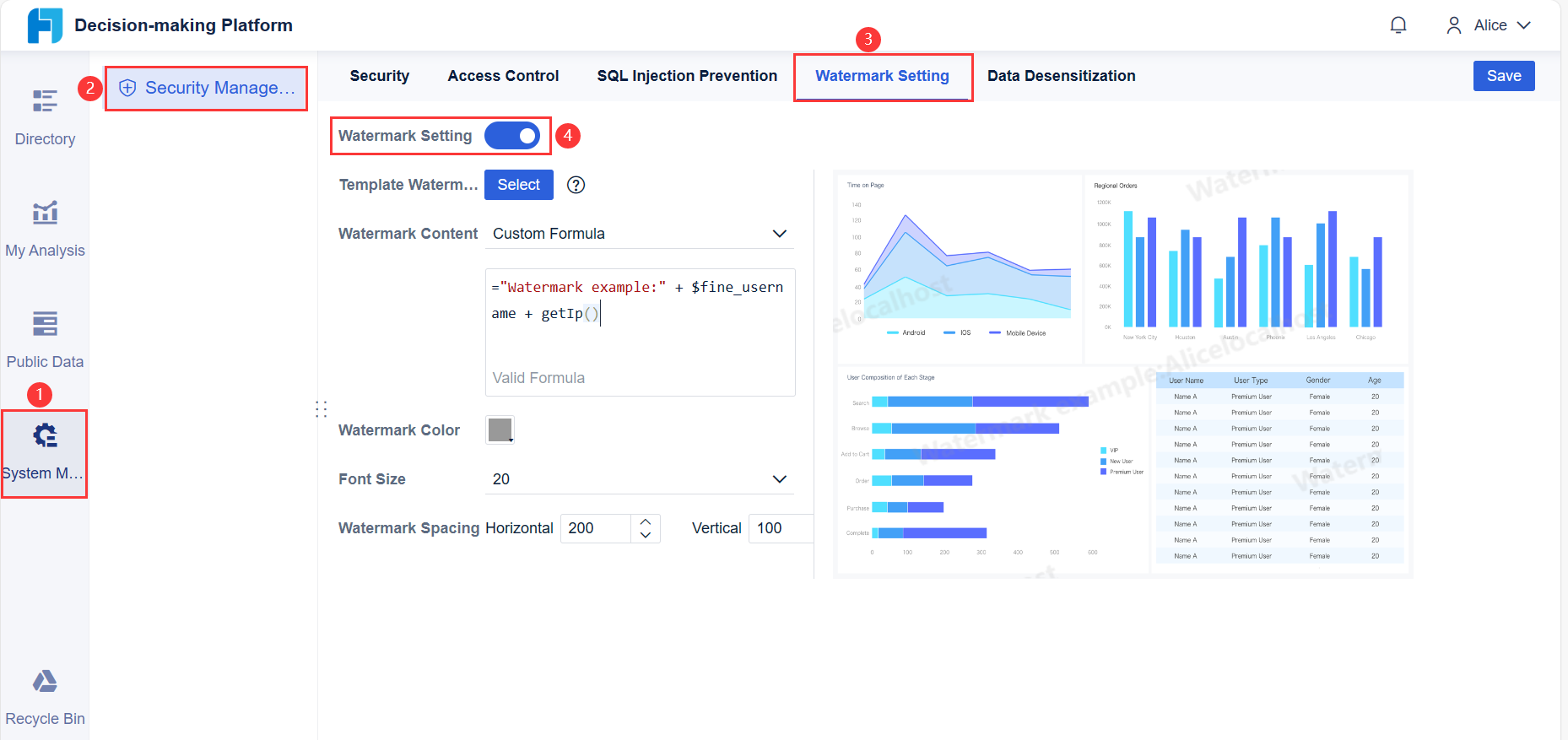 Watermark Setting-FineReport Help Document