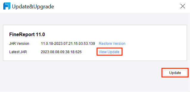 Update & Upgrade-FineReport Help Document