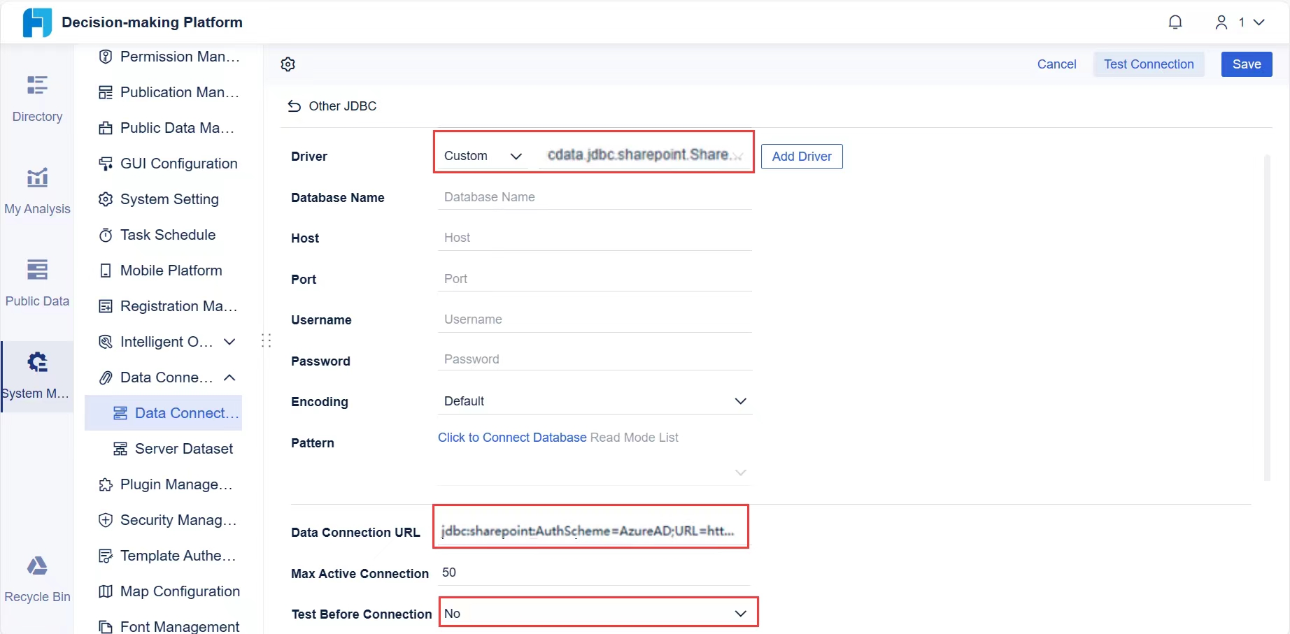[Platform] Data Connection to Microsoft SharePoint List-FineReport Help Document