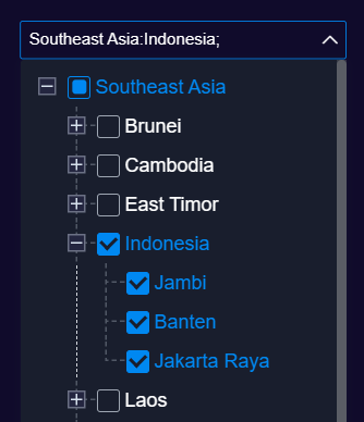 FVS Dropdown Tree Widget-FineReport Help Document
