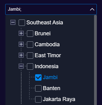 FVS Dropdown Tree Widget-FineReport Help Document