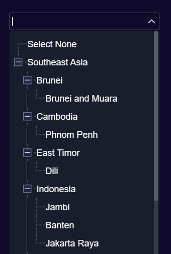 FVS Dropdown Tree Widget-FineReport Help Document