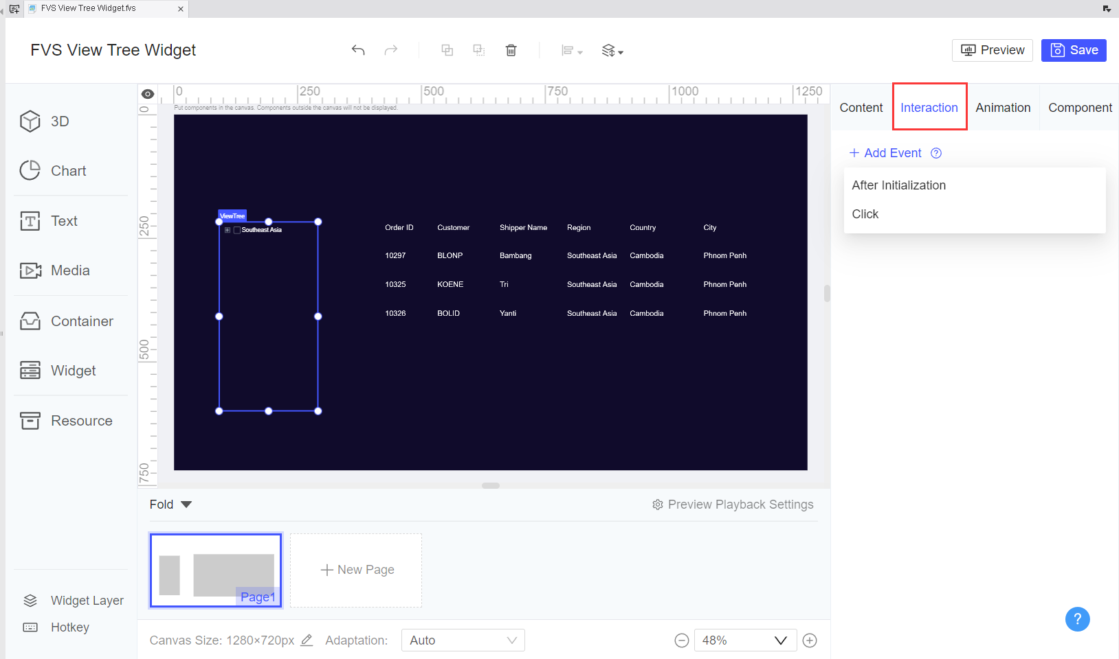 FVS View Tree Widget-FineReport Help Document
