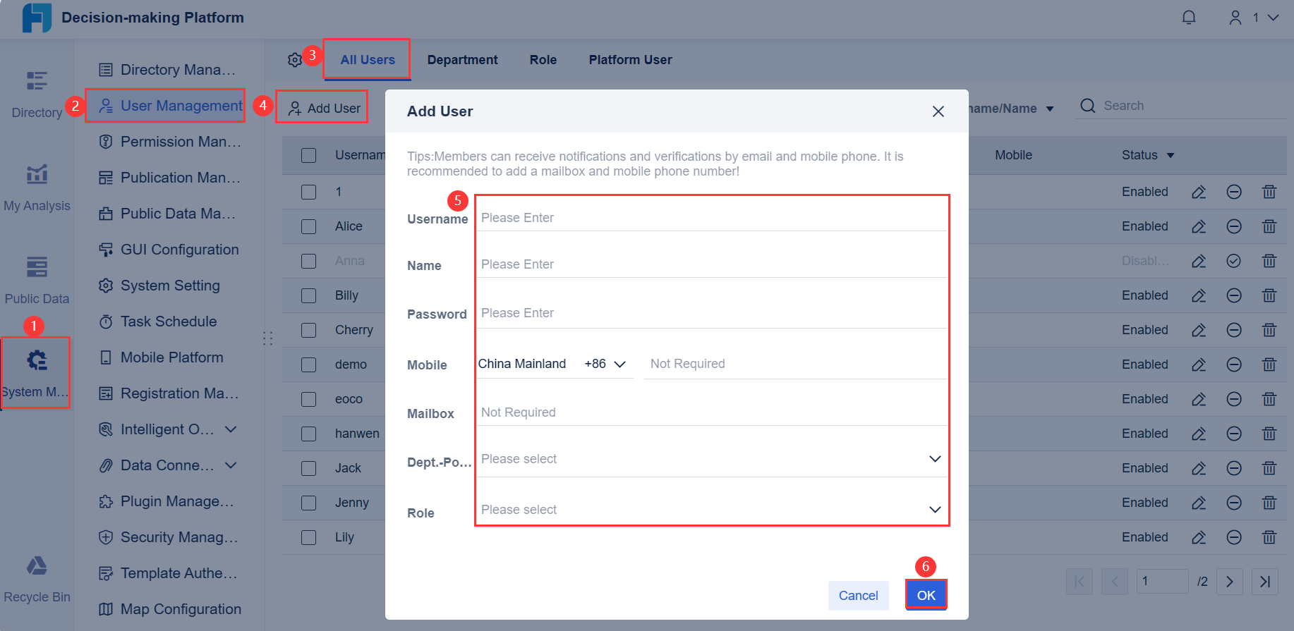 User Adding-FineReport Help Document