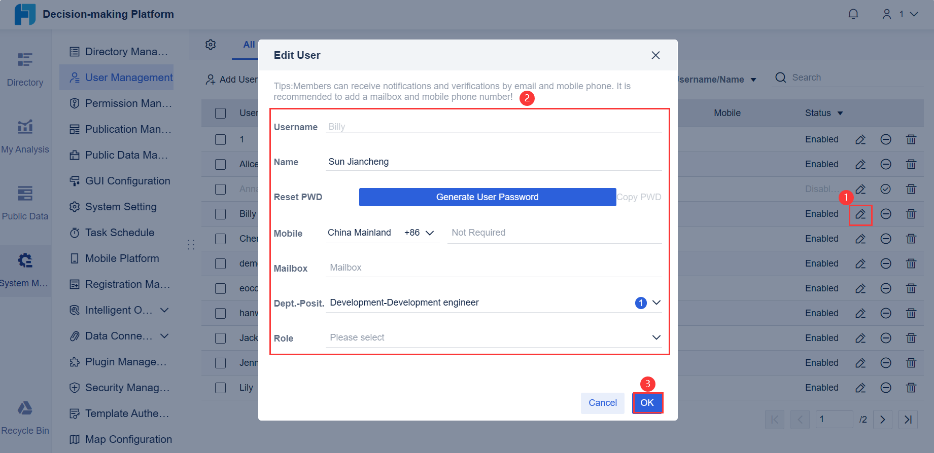 User Adding-FineReport Help Document