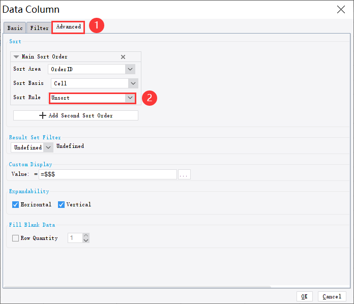 Advanced Sort-FineReport Help Document