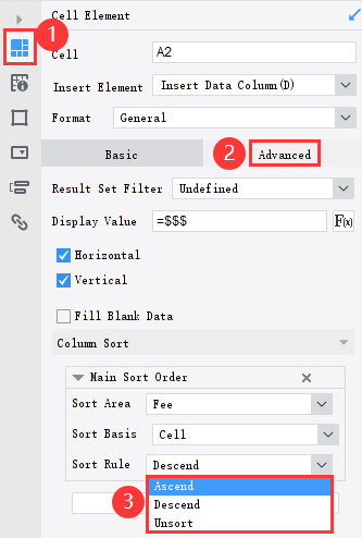 Advanced Sort-FineReport Help Document