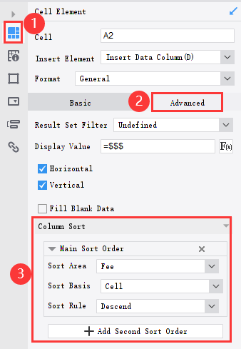 Advanced Sort-FineReport Help Document