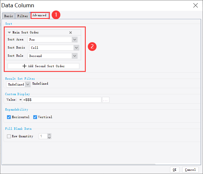 Advanced Sort-FineReport Help Document