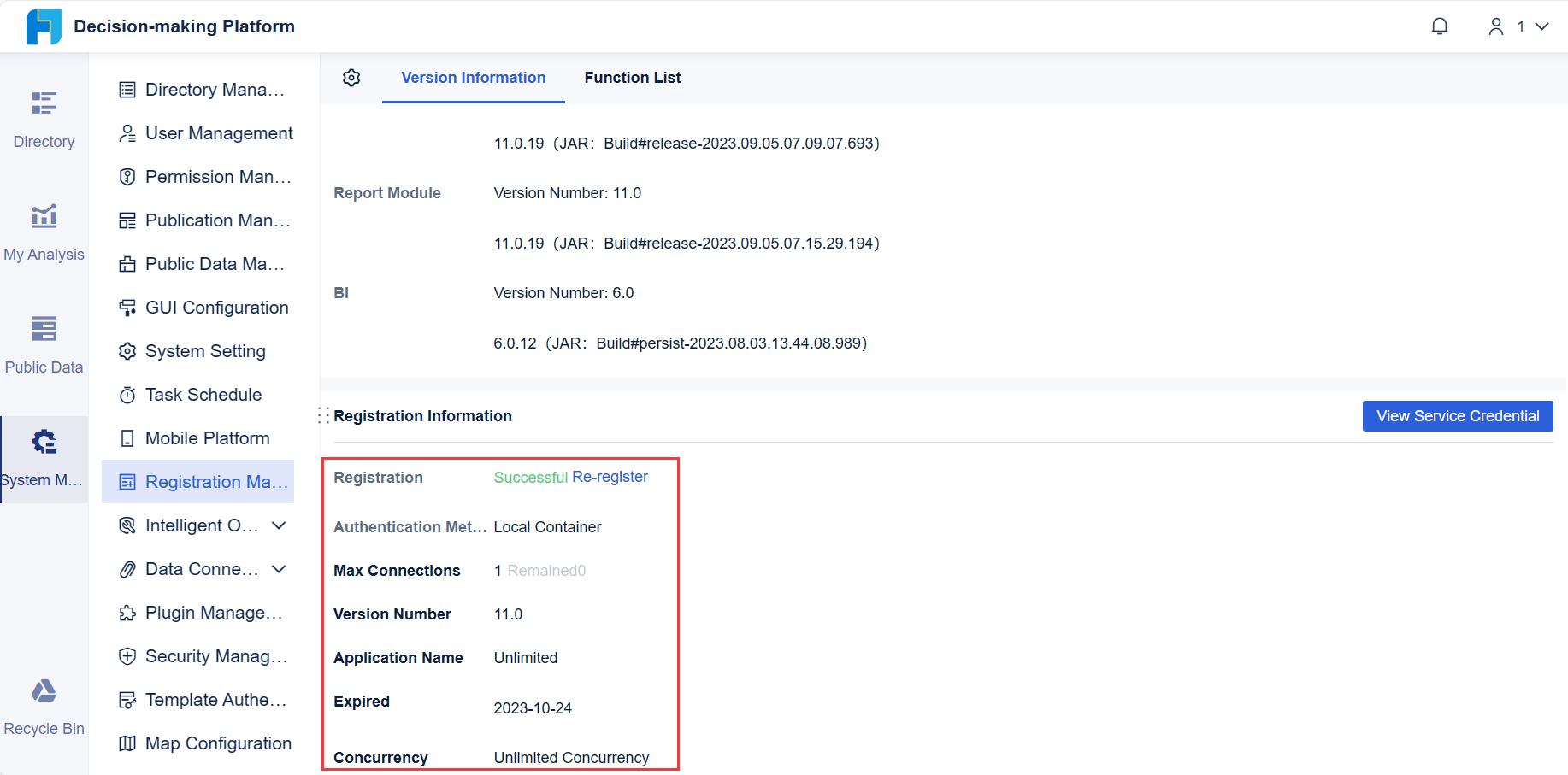 Local Container Authentication-FineReport Help Document