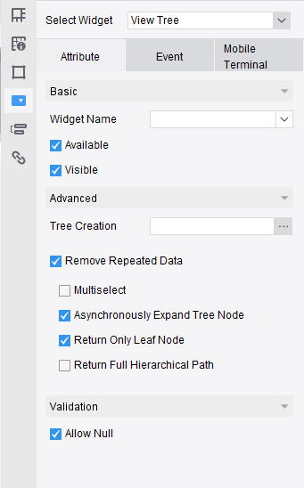 View Tree Widget-FineReport Help Document