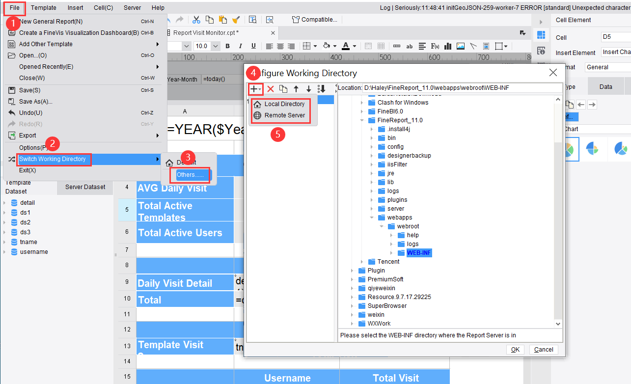 Working Directory Switchover-FineReport Help Document