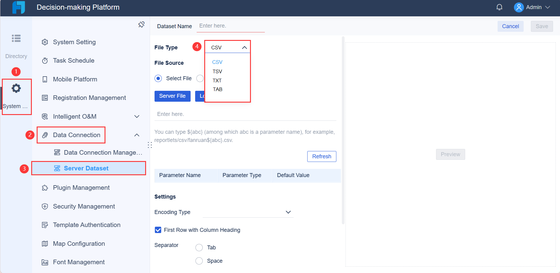 Enhanced CSV Dataset-FineReport Help Document