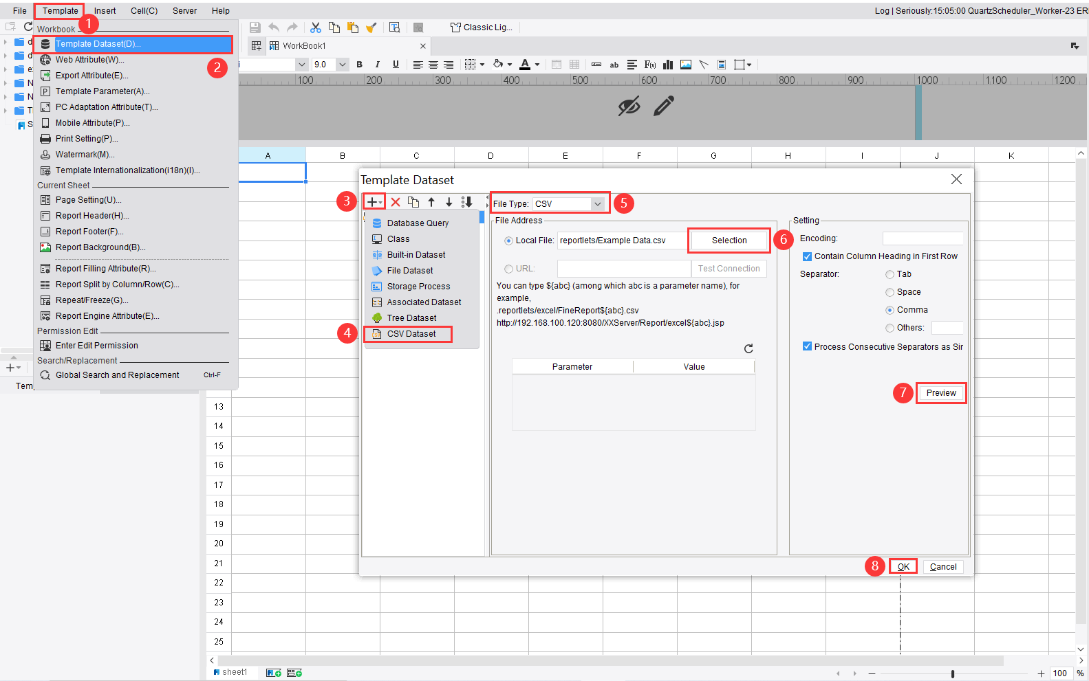 Enhanced CSV Dataset-FineReport Help Document